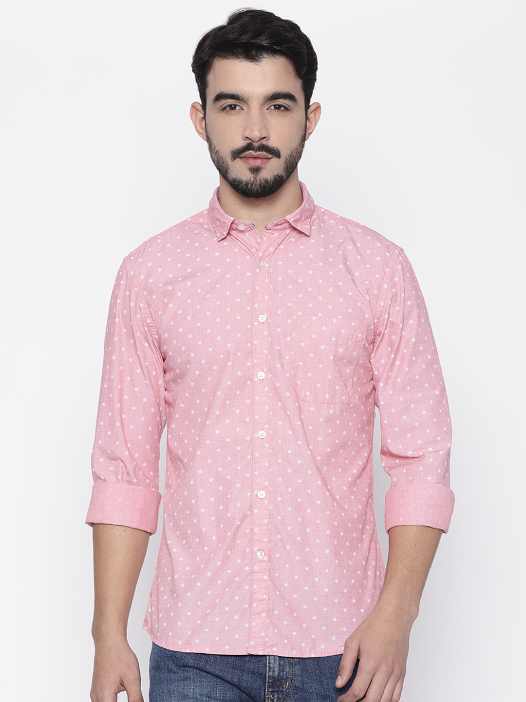 Buy CODE By Lifestyle Men Red Slim Fit Printed Casual Shirt - Shirts ...