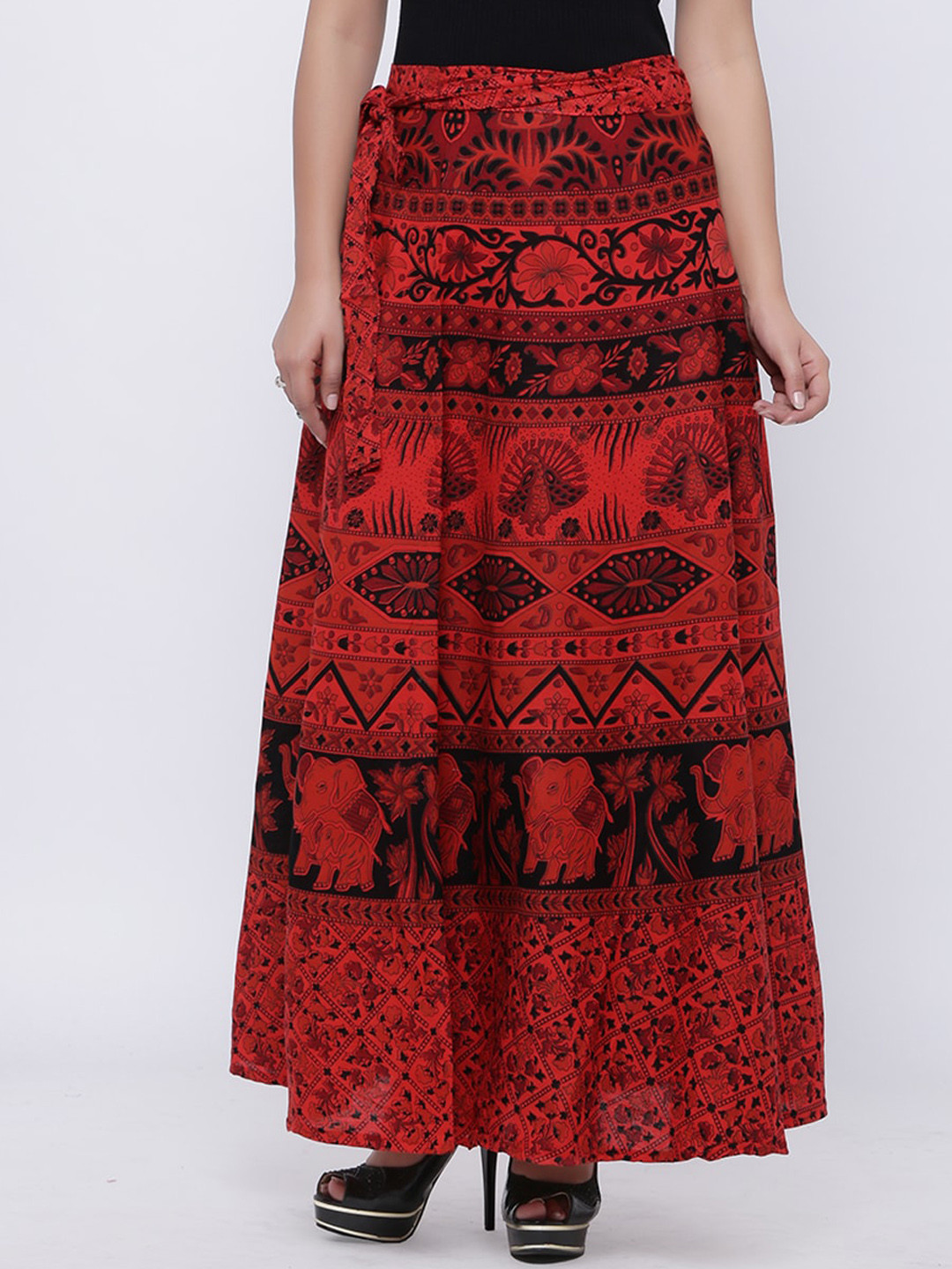 Buy SOUNDARYA Women Printed Wrap Around Maxi Skirt - Skirts for Women ...