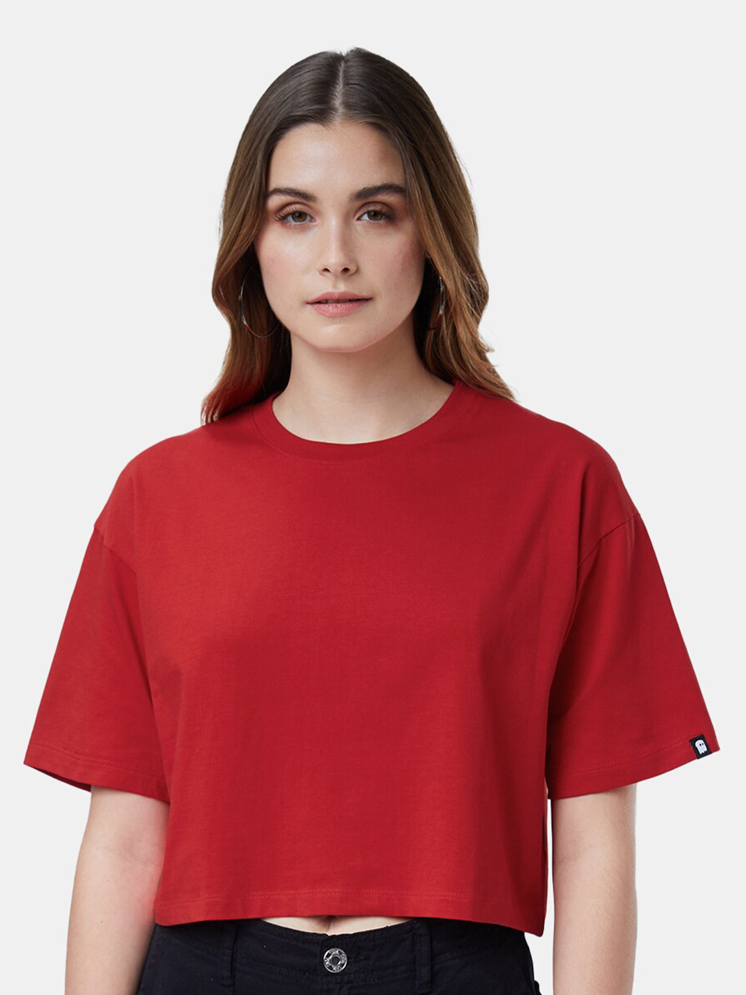 Buy The Souled Store Women Red Cotton Oversized T Shirt - Tshirts for ...