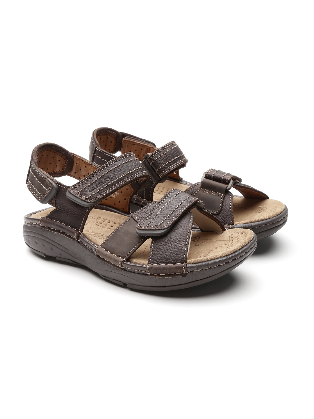 Buy Clarks Men Brown Leather Sandals - Sandals for Men 2115804 | Myntra