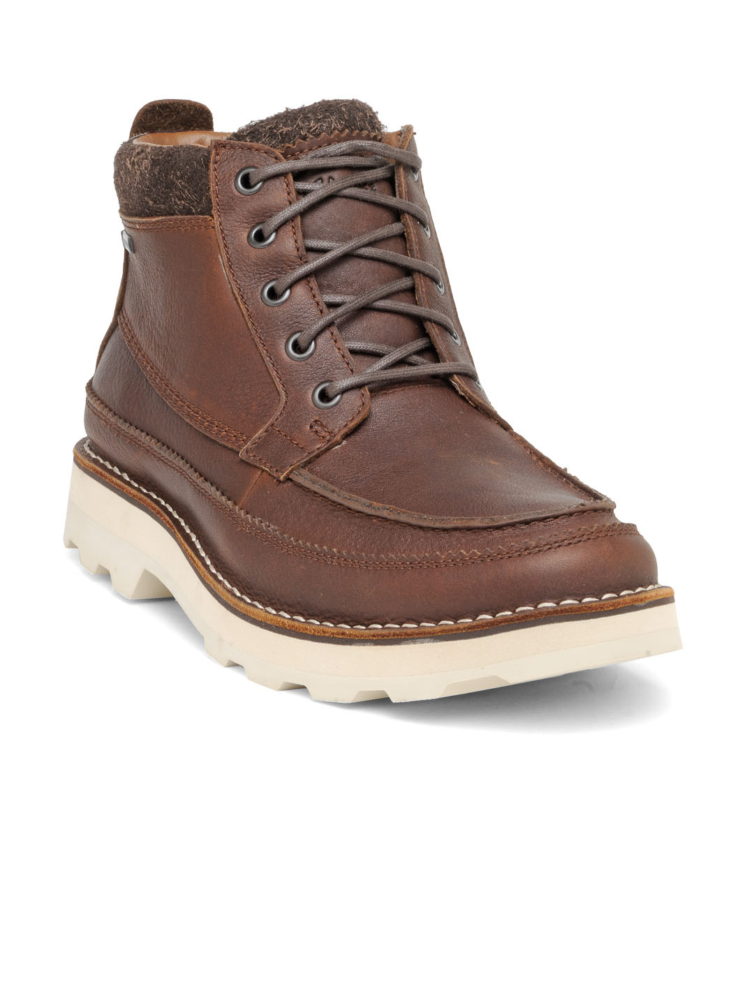Buy Clarks Men Brown Solid Leather Mid Top Sneakers - Casual Shoes for ...