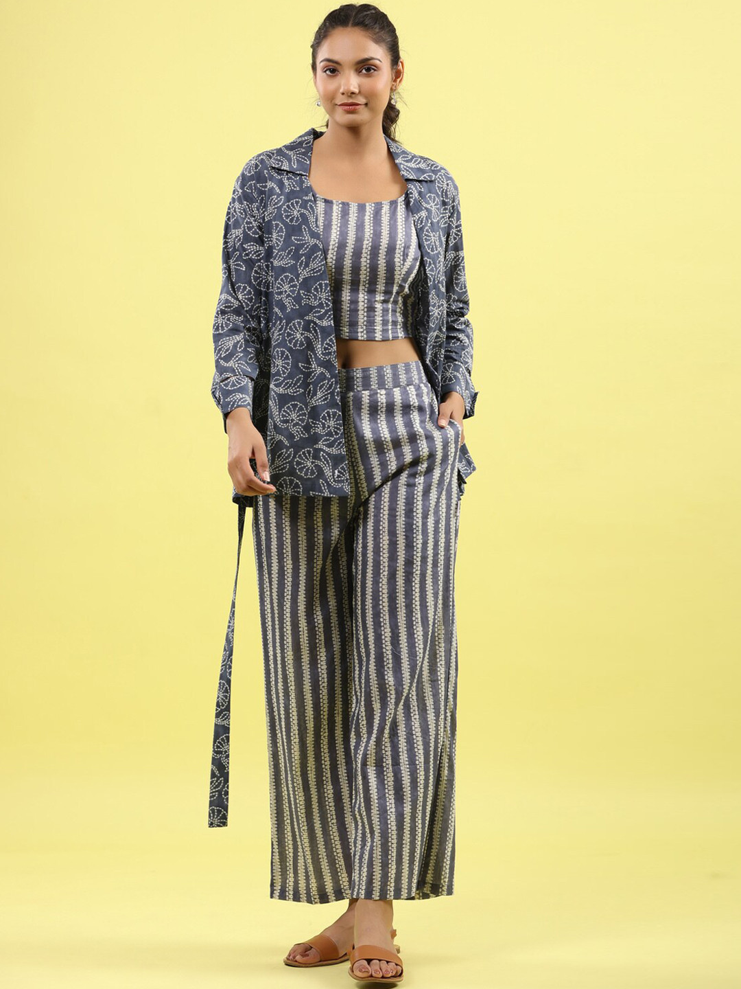 Buy JISORA Women Pure Organic Cotton Three Piece Co Ord Set - Co Ords ...