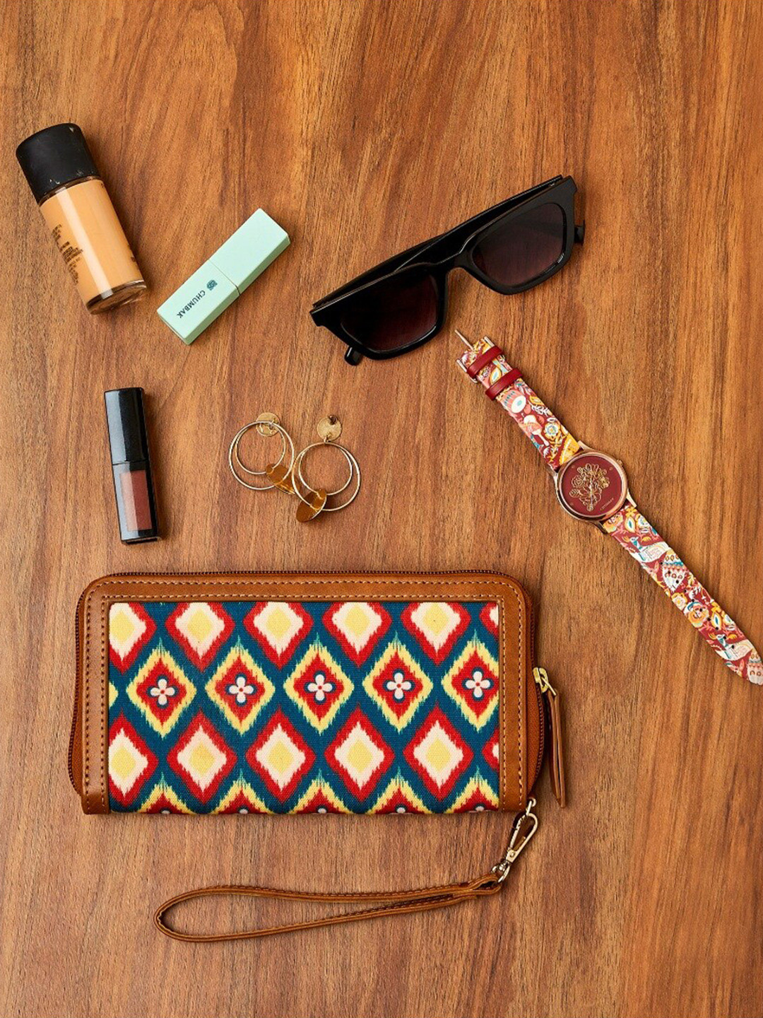 Buy Chumbak Women Ethnic Motifs Printed PU Zip Around Wallet - Wallets ...