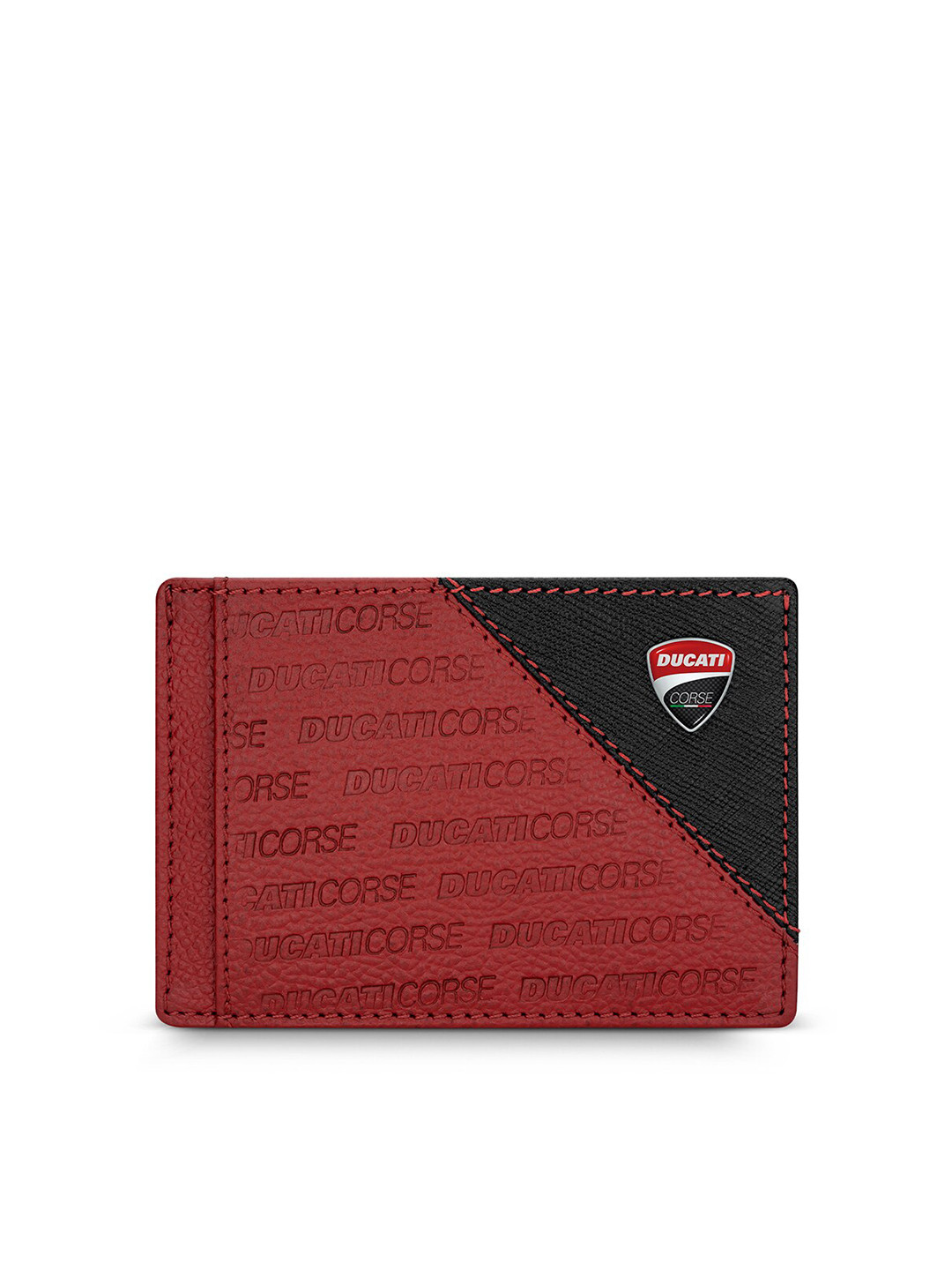 Buy DUCATI CORSE Men Typography Textured Leather Two Fold Wallet ...