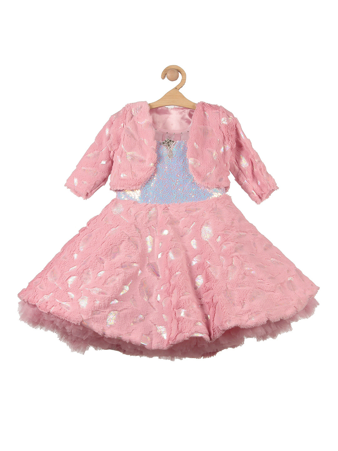 Buy Lil Lollipop Self Design Furr Dress - Dresses for Girls 21170980 ...