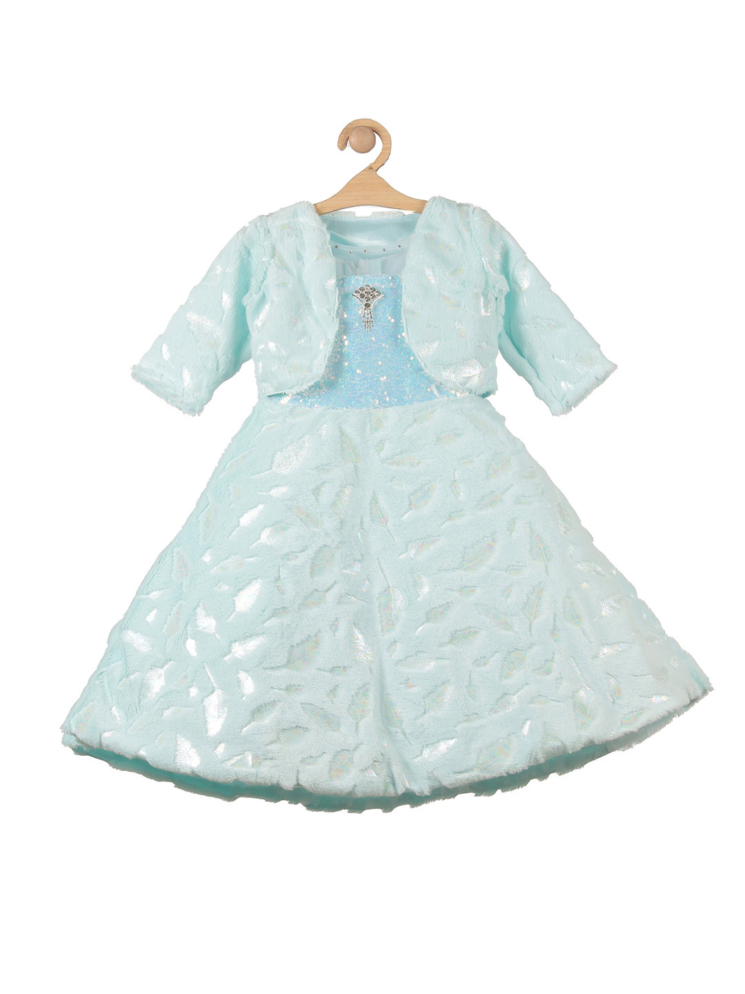 Buy Lil Lollipop Self Design Furr Dress - Dresses for Girls 21170988 ...