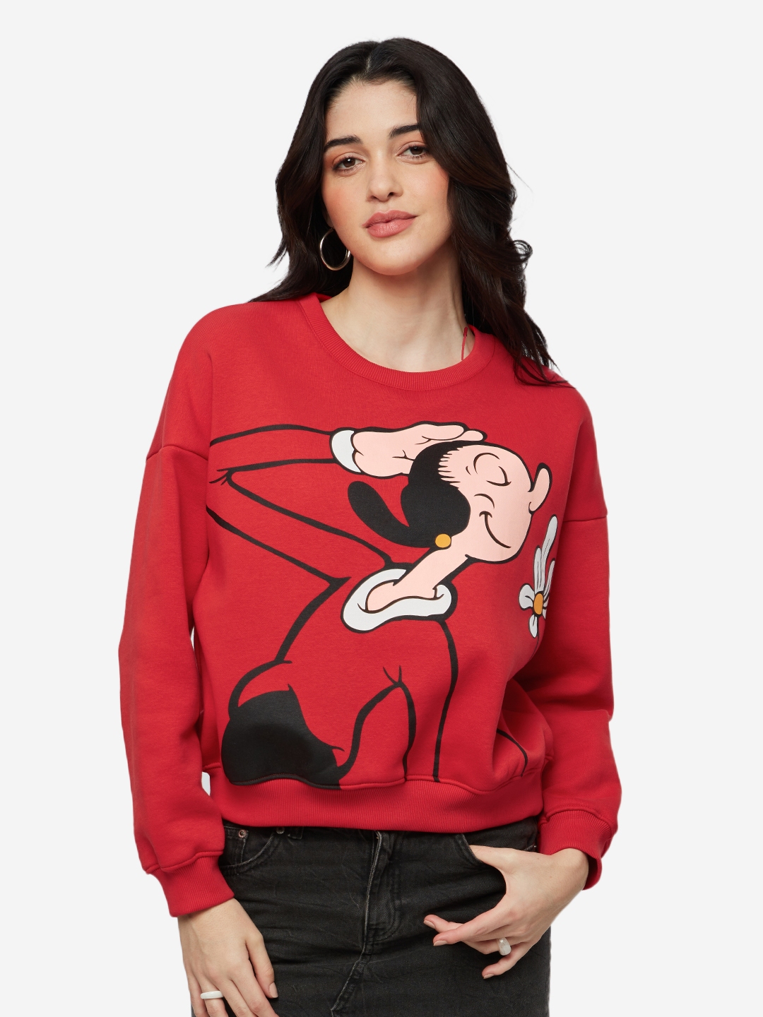 Buy The Souled Store Popeye Printed Oversized Sweatshirt Sweatshirts