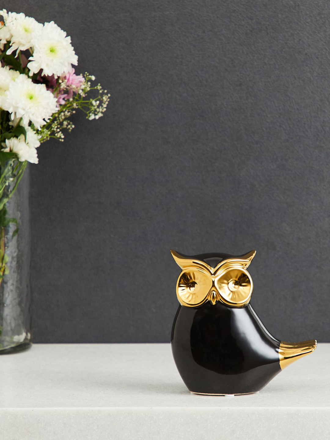 Buy Home Centre Vitara Black Textured Ceramic Showpiece - Showpieces ...