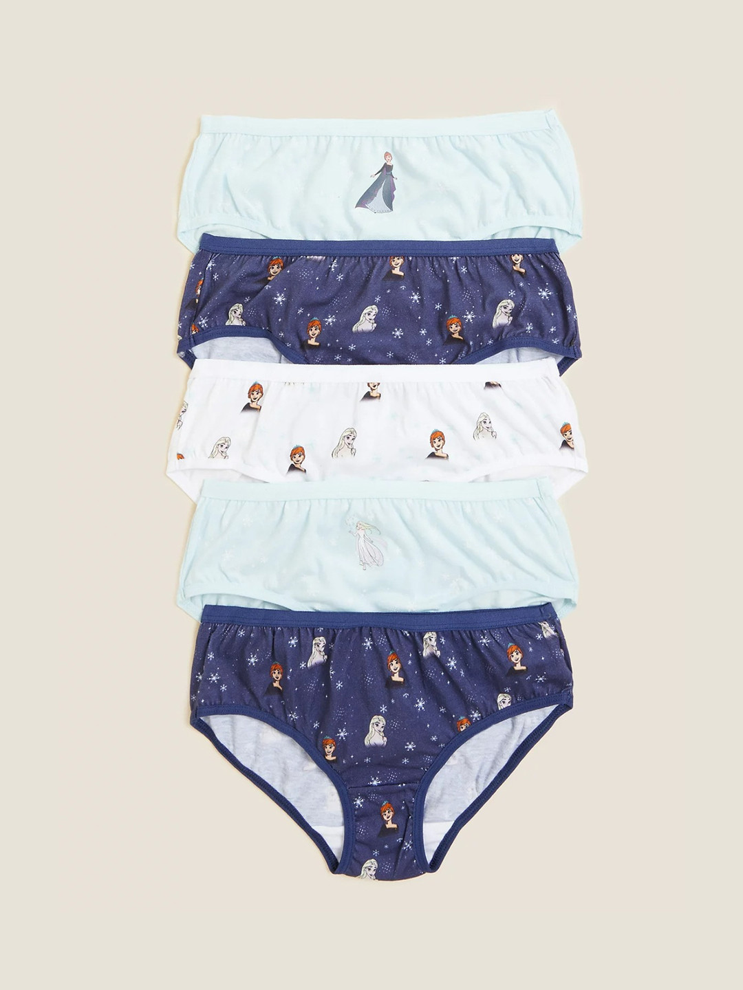Buy Marks & Spencer Girls Pack Of 5 Printed Cotton Basic Briefs ...