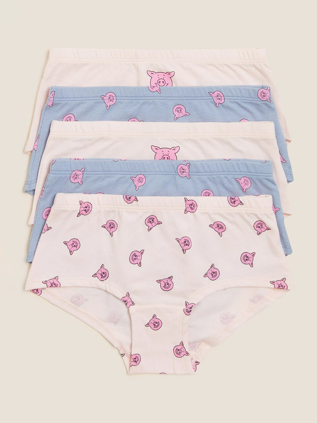 Buy Marks & Spencer Girls Pack Of 5 Printed Basic Briefs - Briefs for ...