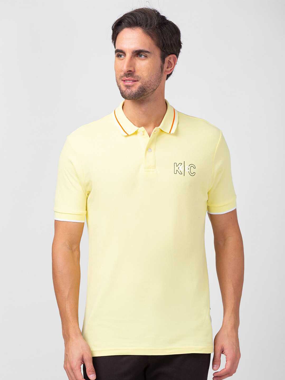 Buy Kenneth Cole Men Polo Collar Slim Fit Cotton T Shirt - Tshirts for ...