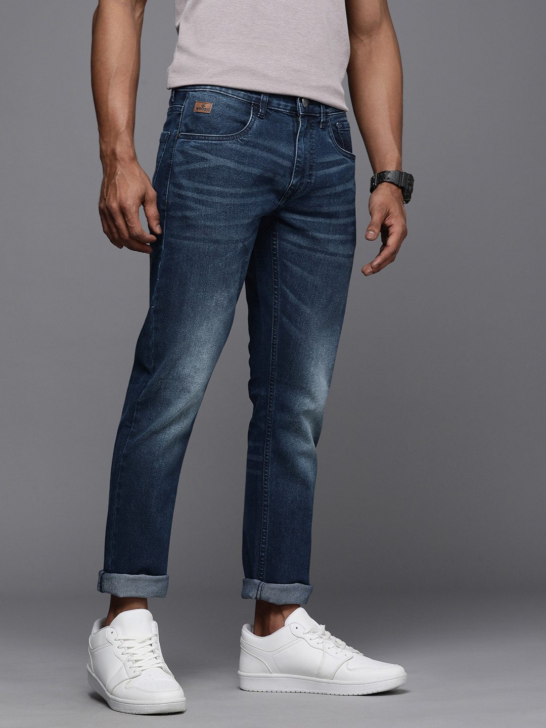 Buy WROGN Men Heavy Fade Medium Shade Mid Rise Jeans - Jeans for Men ...