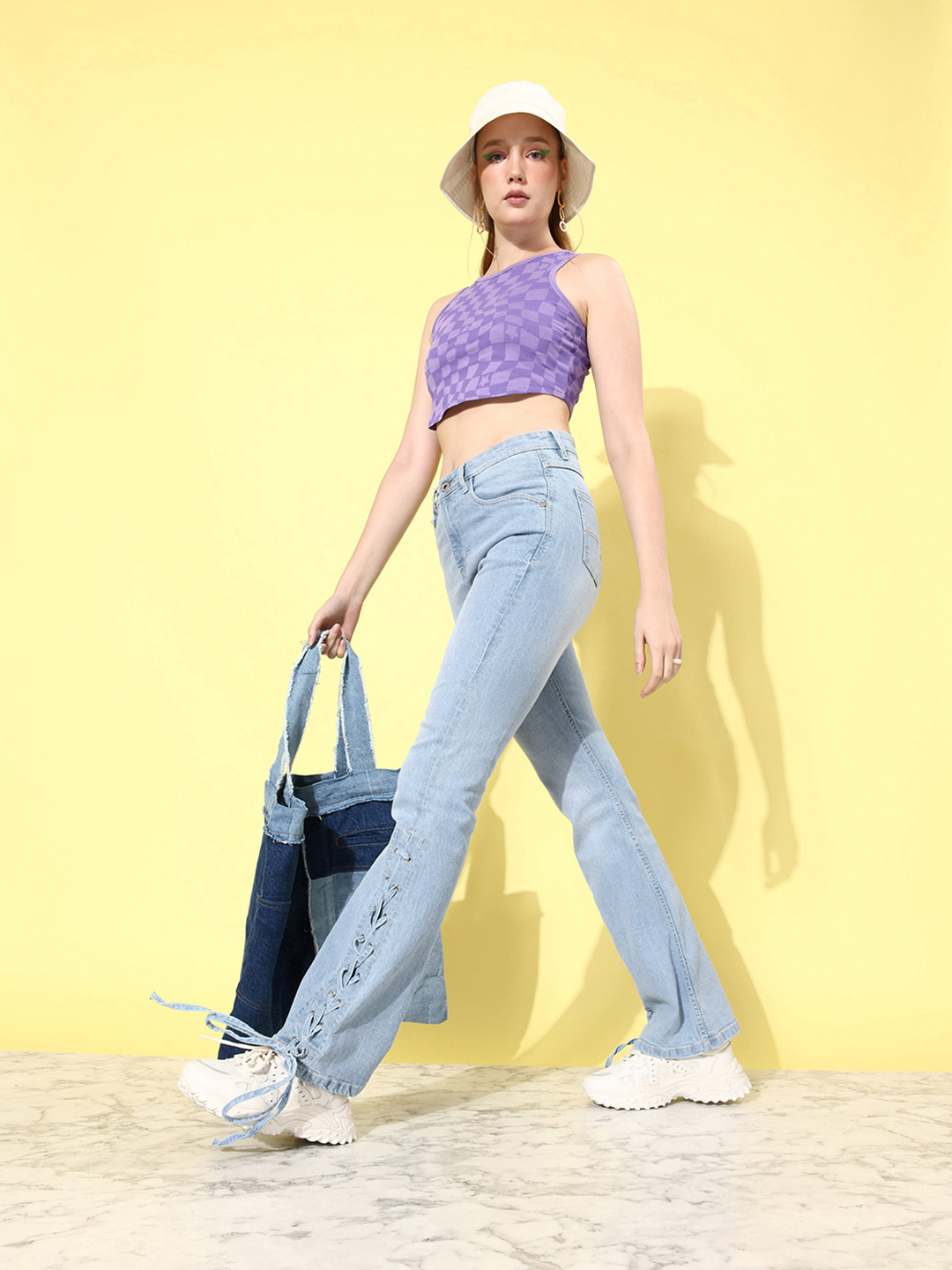 Buy The Roadster Life Co. Women Cool Blue Rodeo Bootcuts High Rise ...