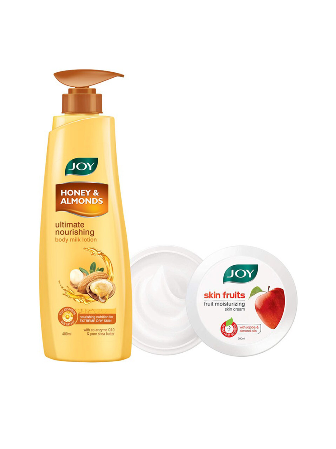 Buy JOY Set Of 2 Honey Almond Body Milk Lotion 400ml & Moisturizing Skin Cream 200ml - Body ...