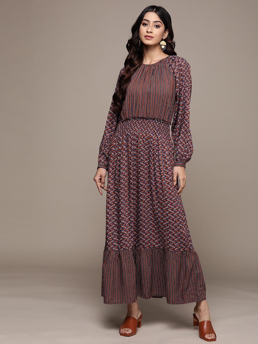 Buy Label Ritu Kumar Multicoloured Maxi Dress - Dresses for Women ...