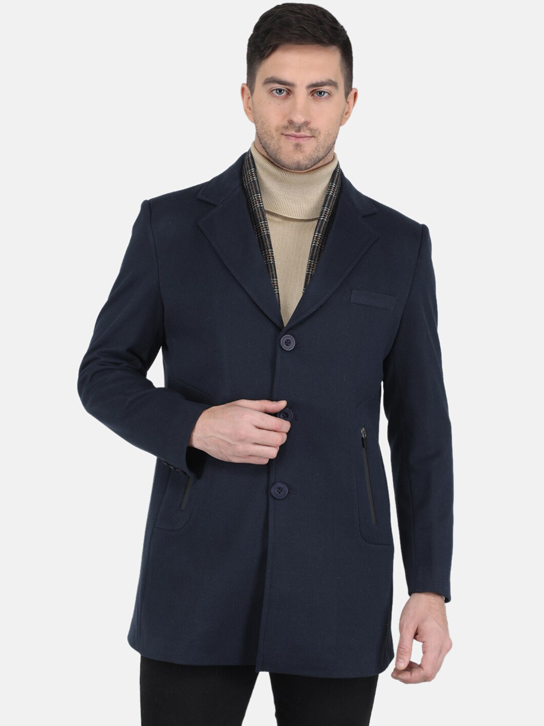 Buy Monte Carlo Men Tweed Collar Coat - Coats for Men 21194158 | Myntra