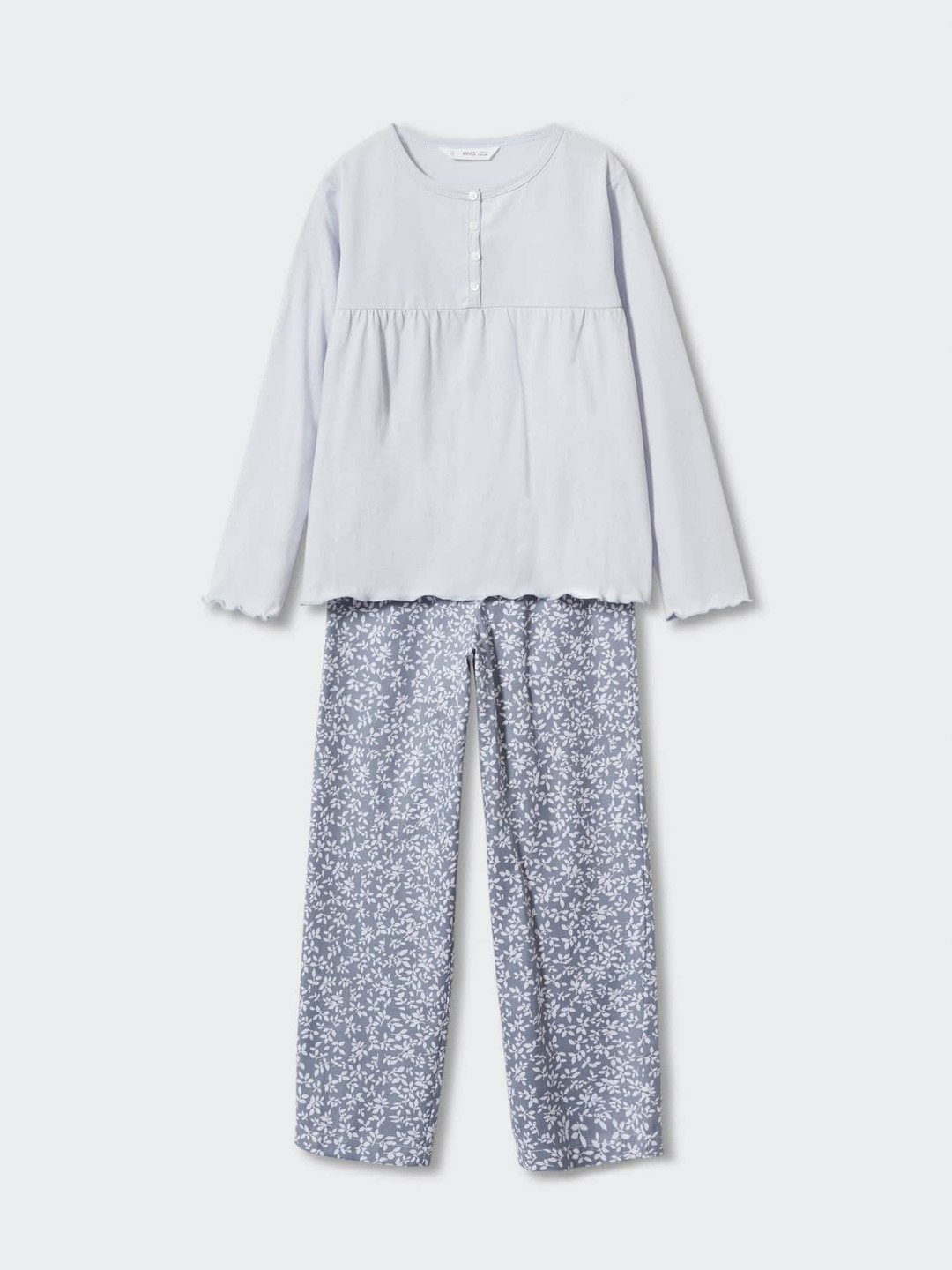Buy Mango Kids Girls Pure Cotton Sustainable Top With Printed Pyjamas ...