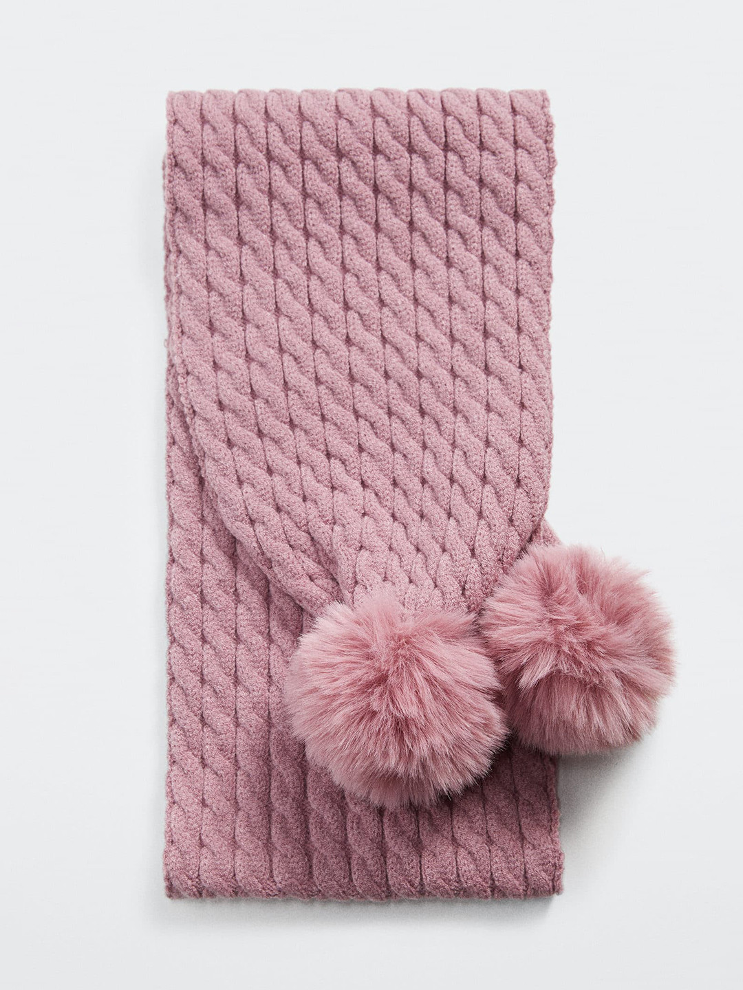Buy Mango Kids Girls Knitted Pom Pom Detail Muffler - Mufflers for ...