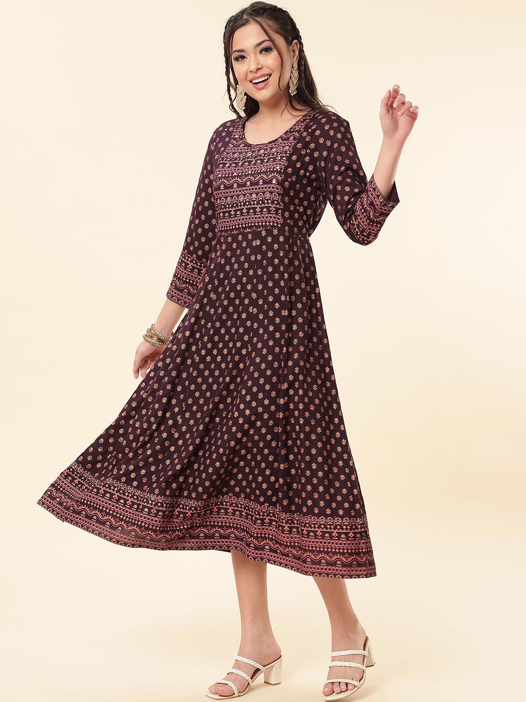Buy NAYRAH Ethnic Motifs A Line Midi Dress - Dresses for Women 21202210 ... Buy NAYRAH Ethnic Motifs A Line Midi Dress - Dresses for Women 21202210 ...