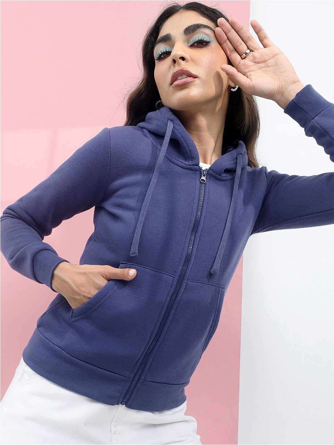 Buy Tokyo Talkies Women Hooded Front Open Sweatshirt - Sweatshirts for ...