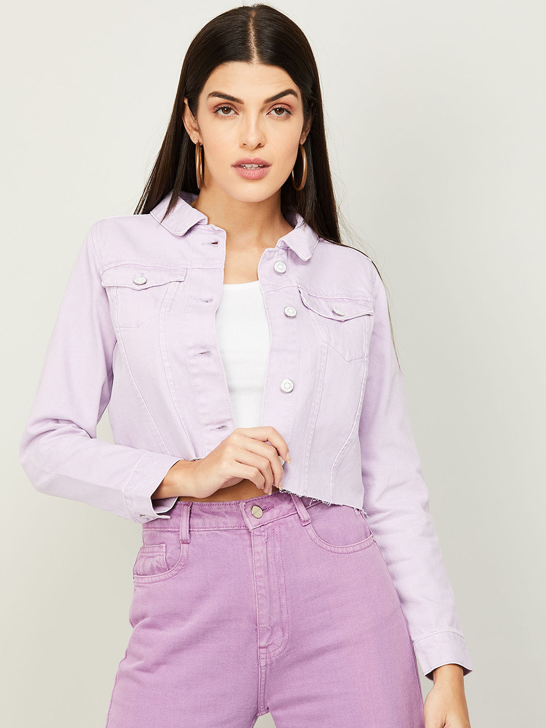 Buy Ginger By Lifestyle Women Cotton Crop Denim Jacket - Jackets for ...