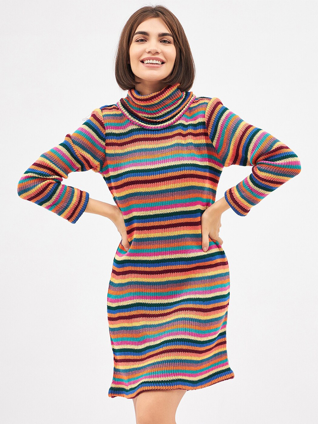 Buy Kibo Striped Jumper Dress - Dresses for Women 21216238 | Myntra