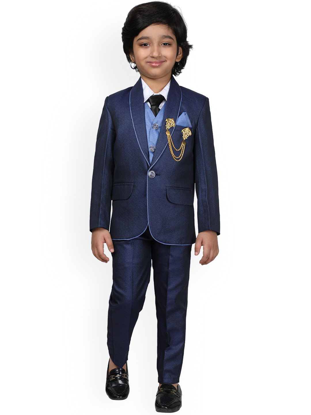 Buy DKGF FASHION Boys Single Breasted Regular Fit 5 Piece Suits - Suits ...
