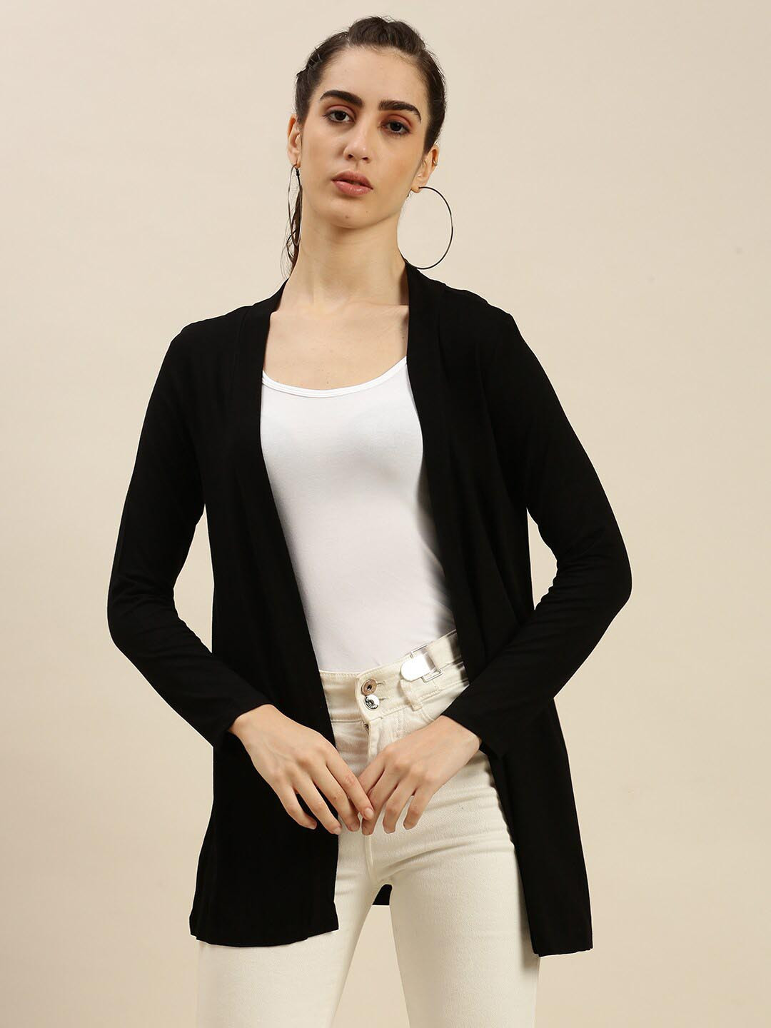 Buy De Moza Women Longline Shrug - Shrug for Women 21220152 | Myntra