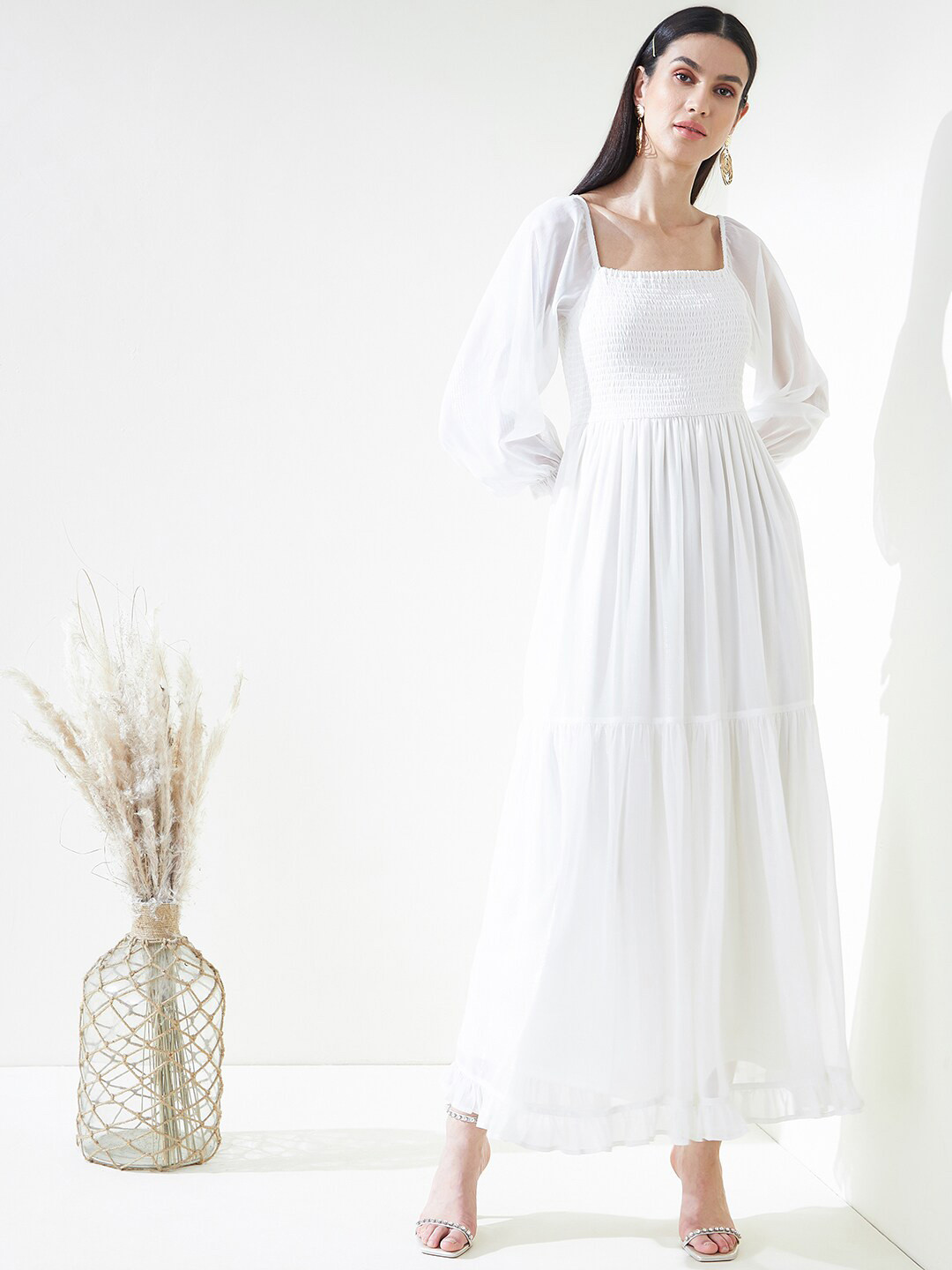 Buy Femella Smocked Maxi Dress - Dresses for Women 21220254 | Myntra