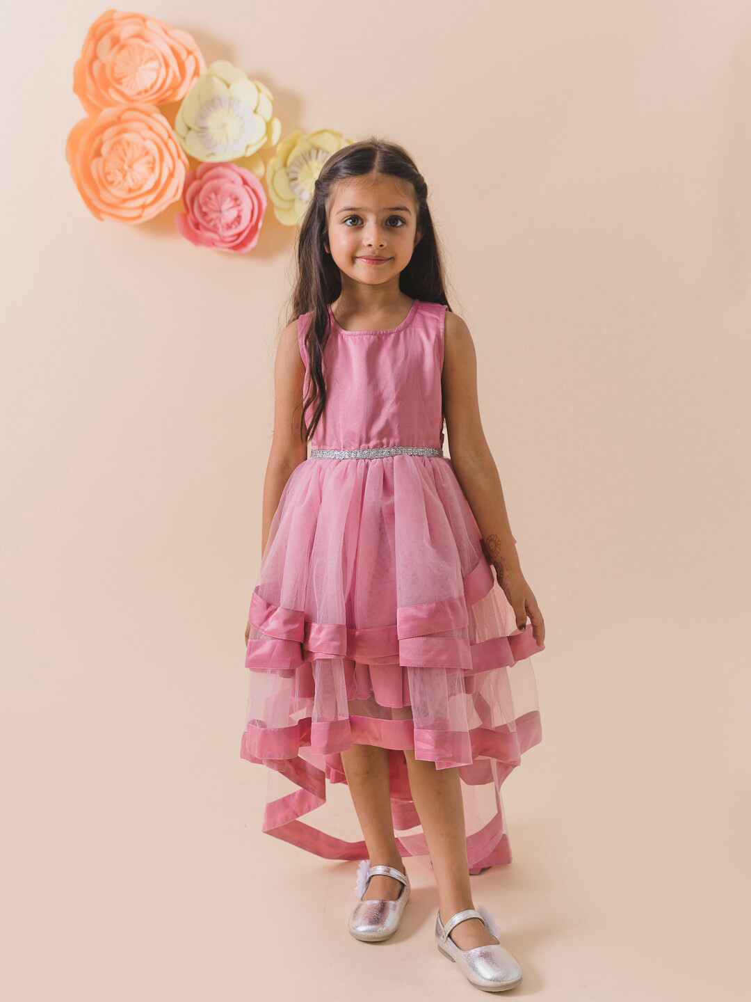 Buy Pspeaches Fit & Flare Net Dress - Dresses for Girls 21221224 | Myntra