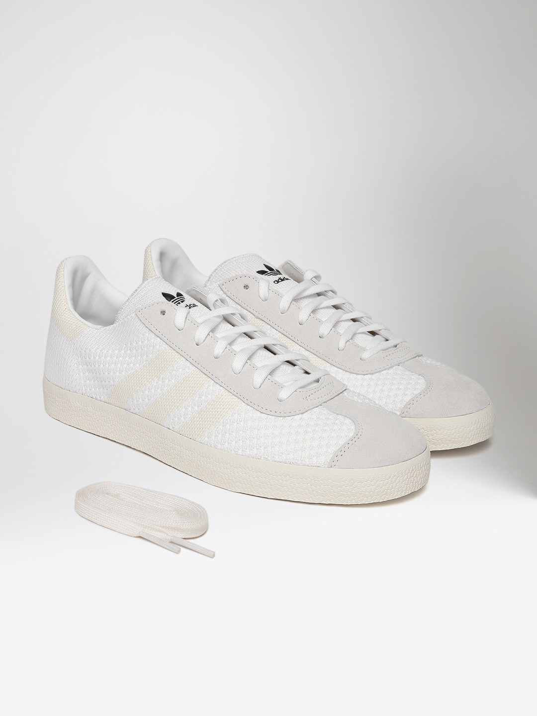 Buy ADIDAS Originals Men White & Cream Coloured Gazelle Prime Knit ...
