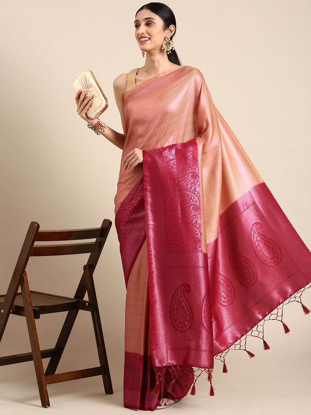 Buy Pothys Woven Design Ethnic Motifs Jute Silk Saree - Sarees for ...