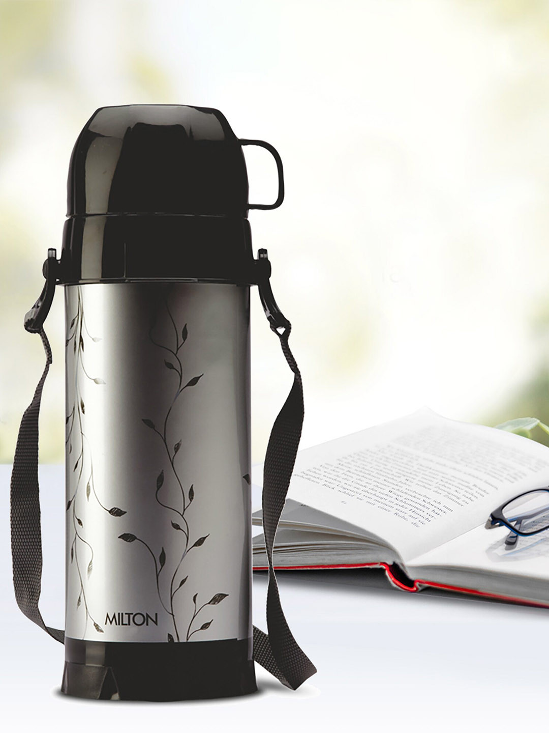 Buy Milton Eiffel 1000 Black Printed Thermosteel Hot Or Cold Flask ...