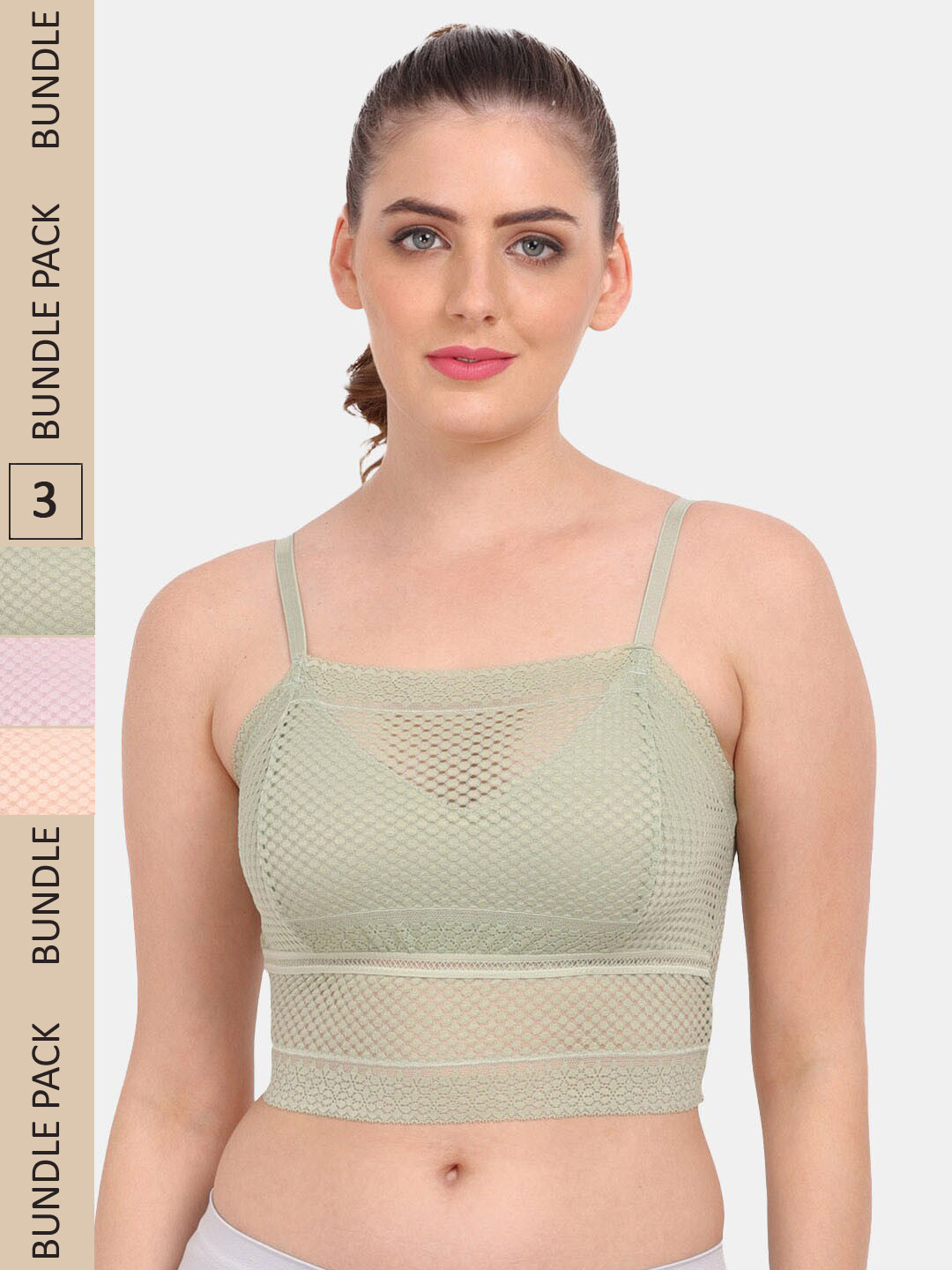 Buy Amour Secret Pack Of 3 Floral Bralette Lace Bra - Bra for Women ...