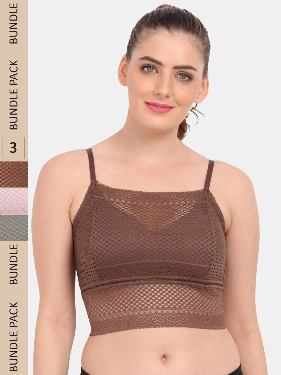 Buy Amour Secret Pack Of 3 Floral Lightly Padded Bralette Lace Bra ...