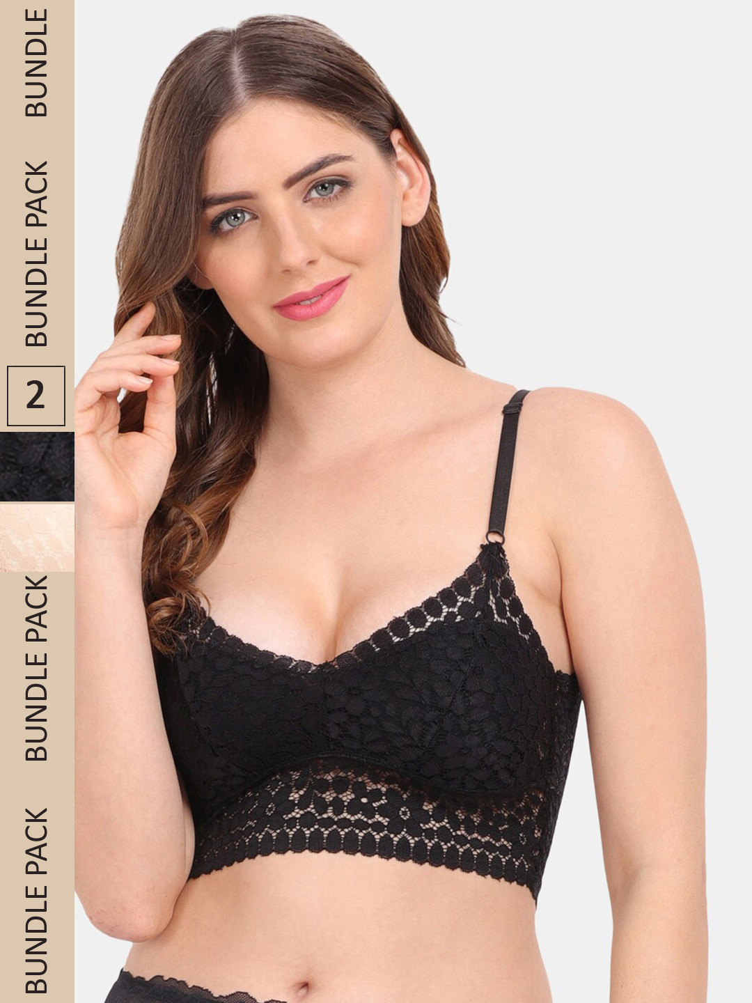 Buy Amour Secret Pack Of 2 Floral Lightly Padded Bralette Lace Bra - Bra for Women 21230428 | Myntra