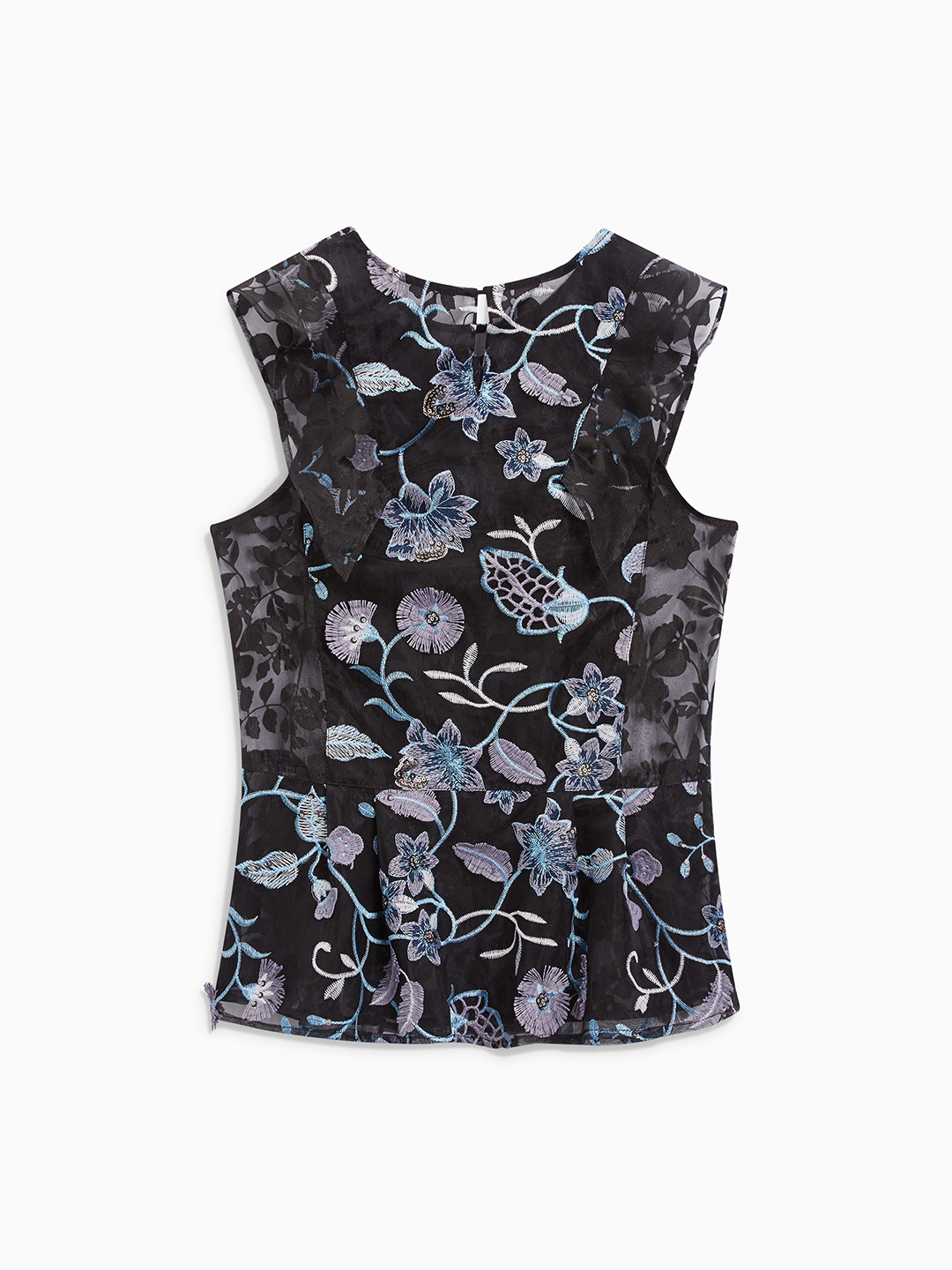 Buy Next Women Black Self Design Embroidered Top - Tops for Women ...