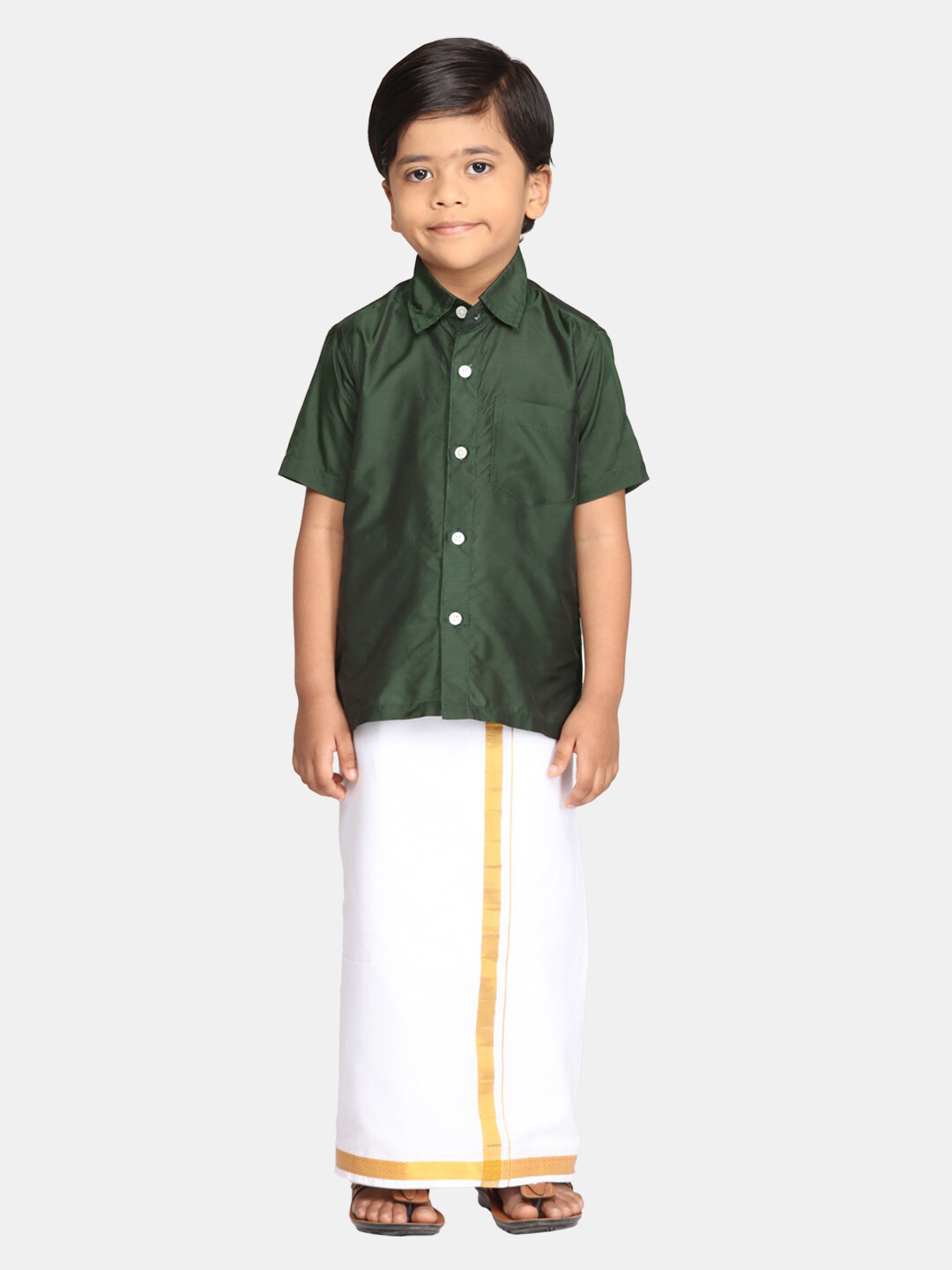 Buy Sethukrishna Boys Ethnic Shirt With Readymade Veshti Clothing Set ...