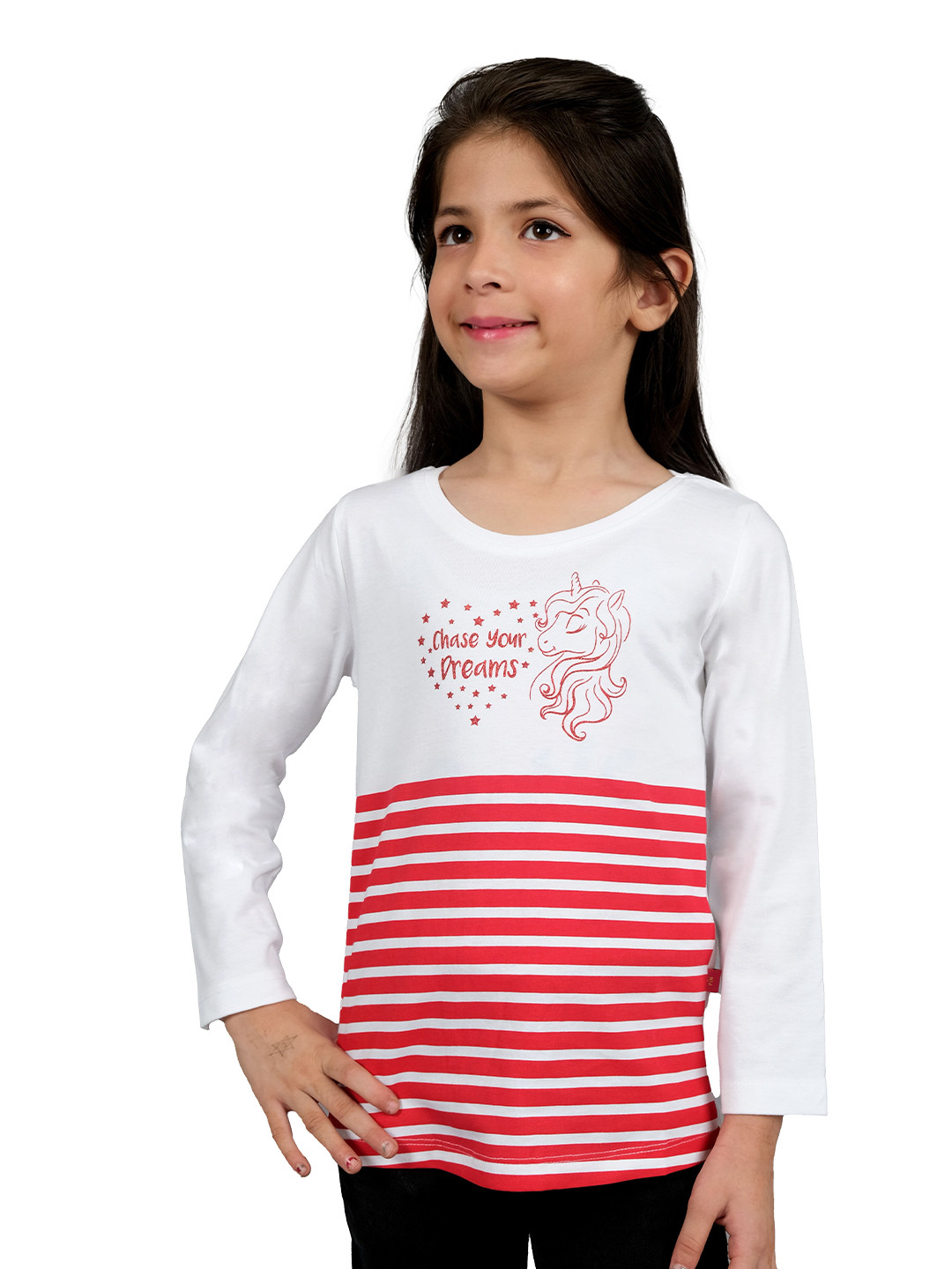 Buy 3PIN Girls Striped T Shirt - Tshirts for Girls 21234502 | Myntra