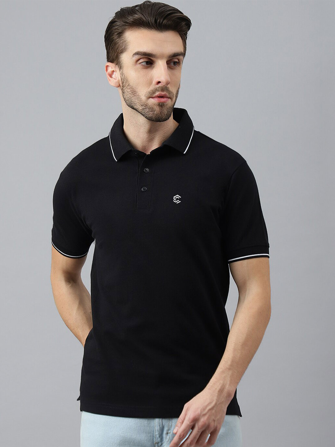 Buy COLOR CAPITAL Men Polo Collar Cotton T Shirt - Tshirts for Men ...
