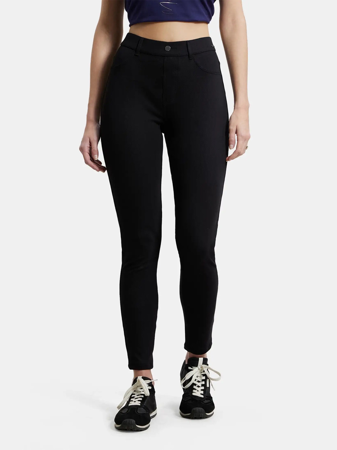 Buy Jockey Super Combed Cotton Rich Slim Fit Solid Jeggings With ...