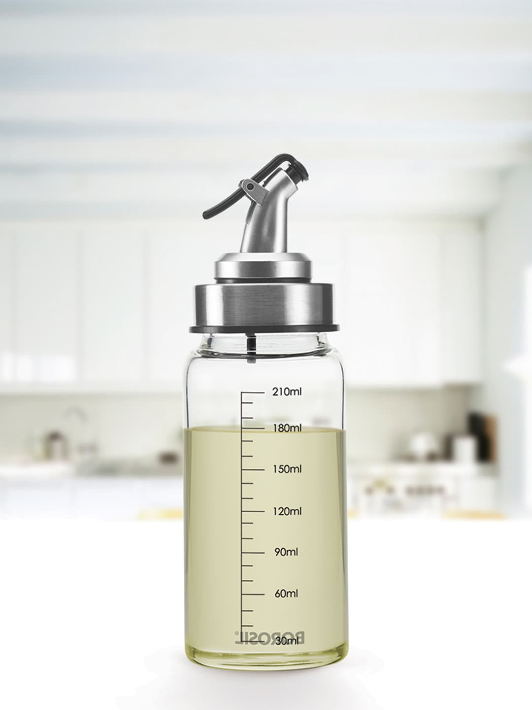 Buy BOROSIL Transparent Flame Proof Glass Oil Dispenser 250 Ml - Oil ...