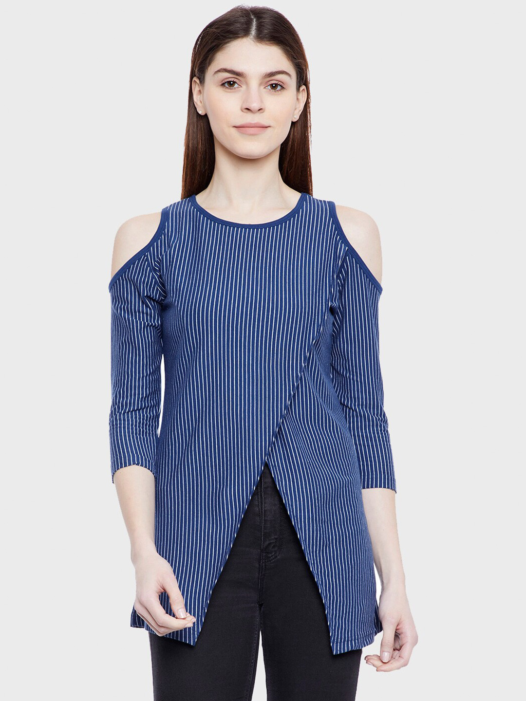 Buy Hypernation Striped Wrap Longline Top - Tops for Women 21239254 ...