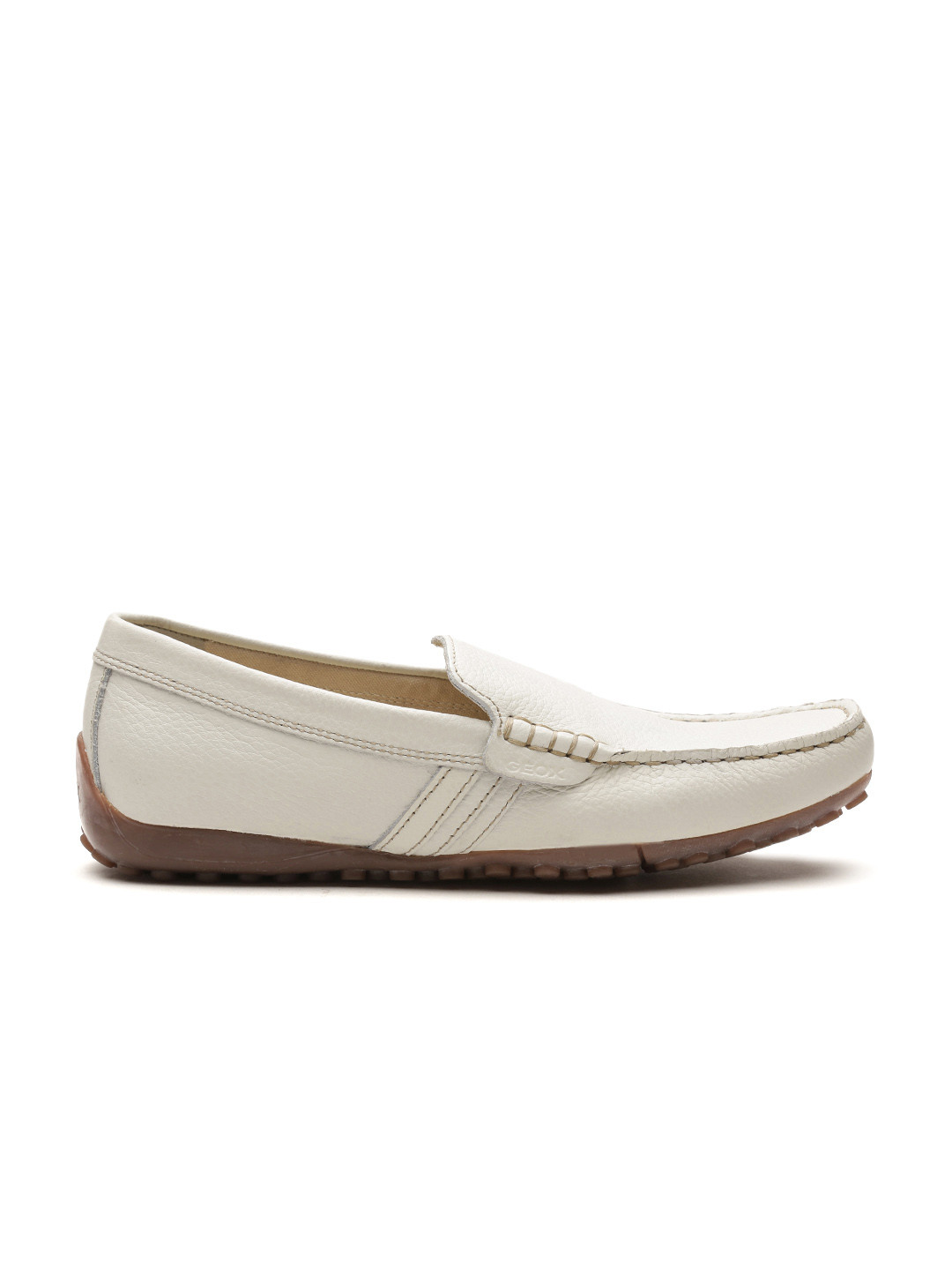 Buy Geox Respira Men White Italian Patent Leather Driving Shoes ...