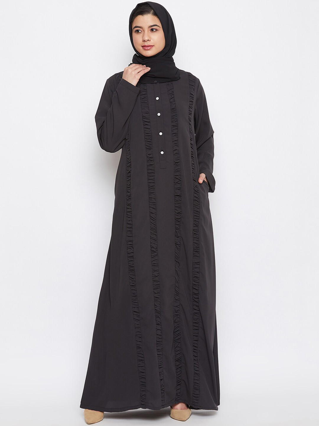 Buy NABIA Women Self Designed Burqa With Scarf - Burqas for Women ...