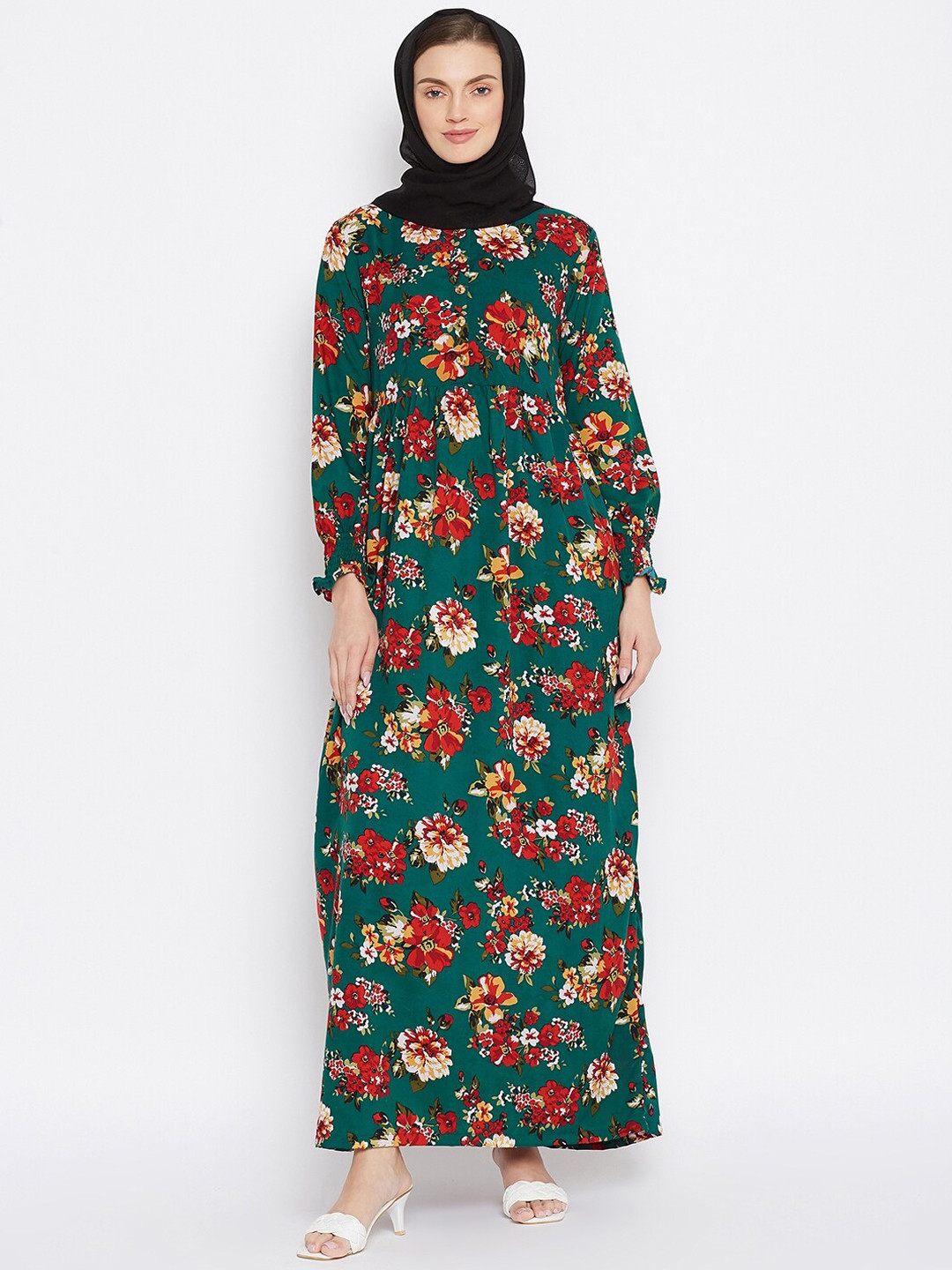 Buy NABIA Floral Printed Abaya Burqa - Burqas for Women 21247972 | Myntra
