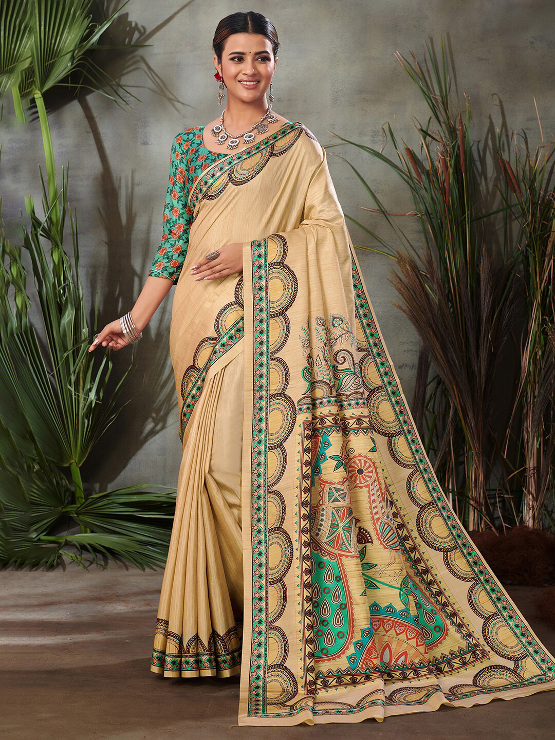 Buy Saree Mall Ethnic Motifs Printed Taant Sarees - Sarees for Women ...