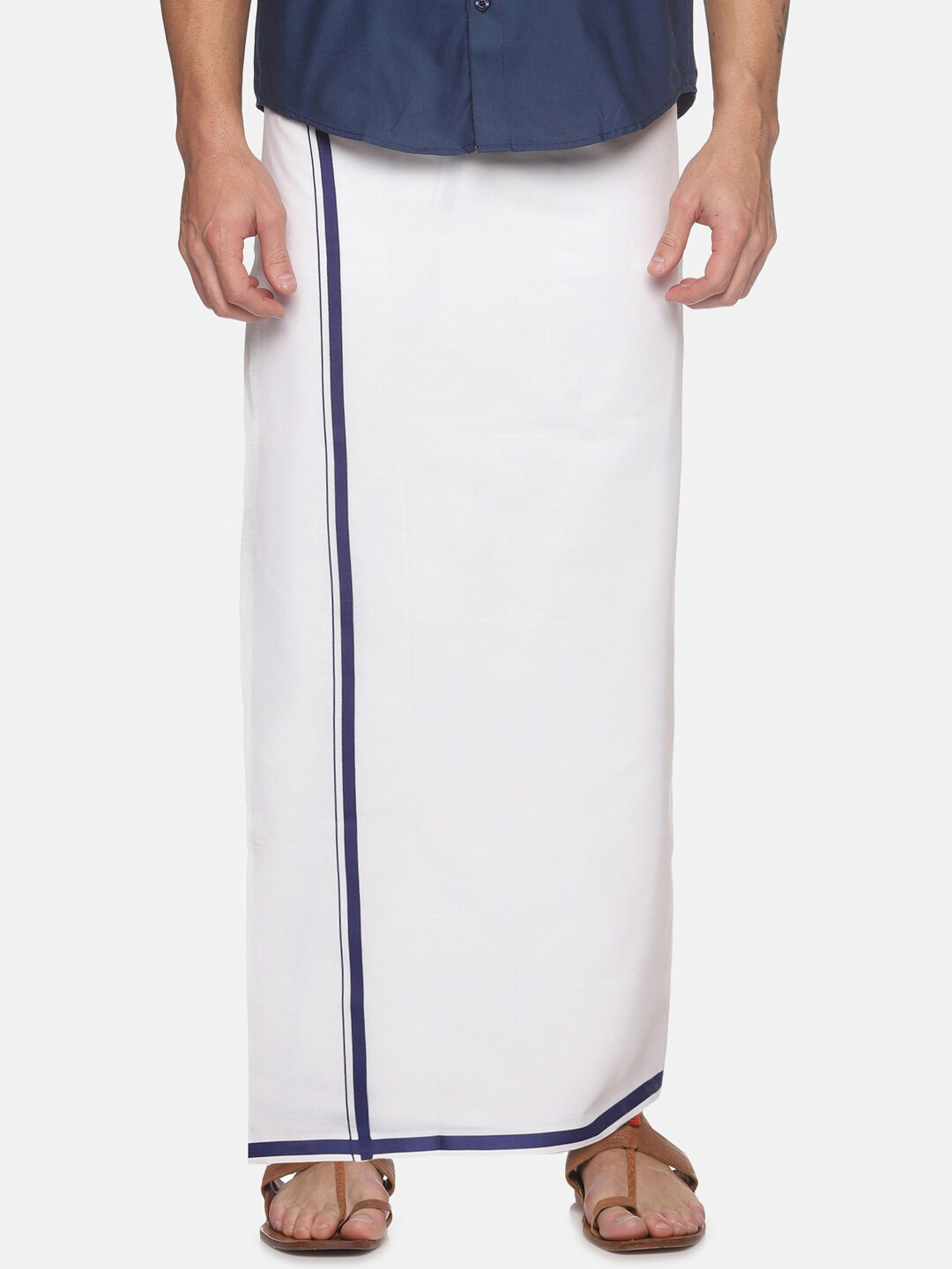 Buy Jansons Men Cotton Dhoti With Border - Dhotis for Men 21248840 | Myntra