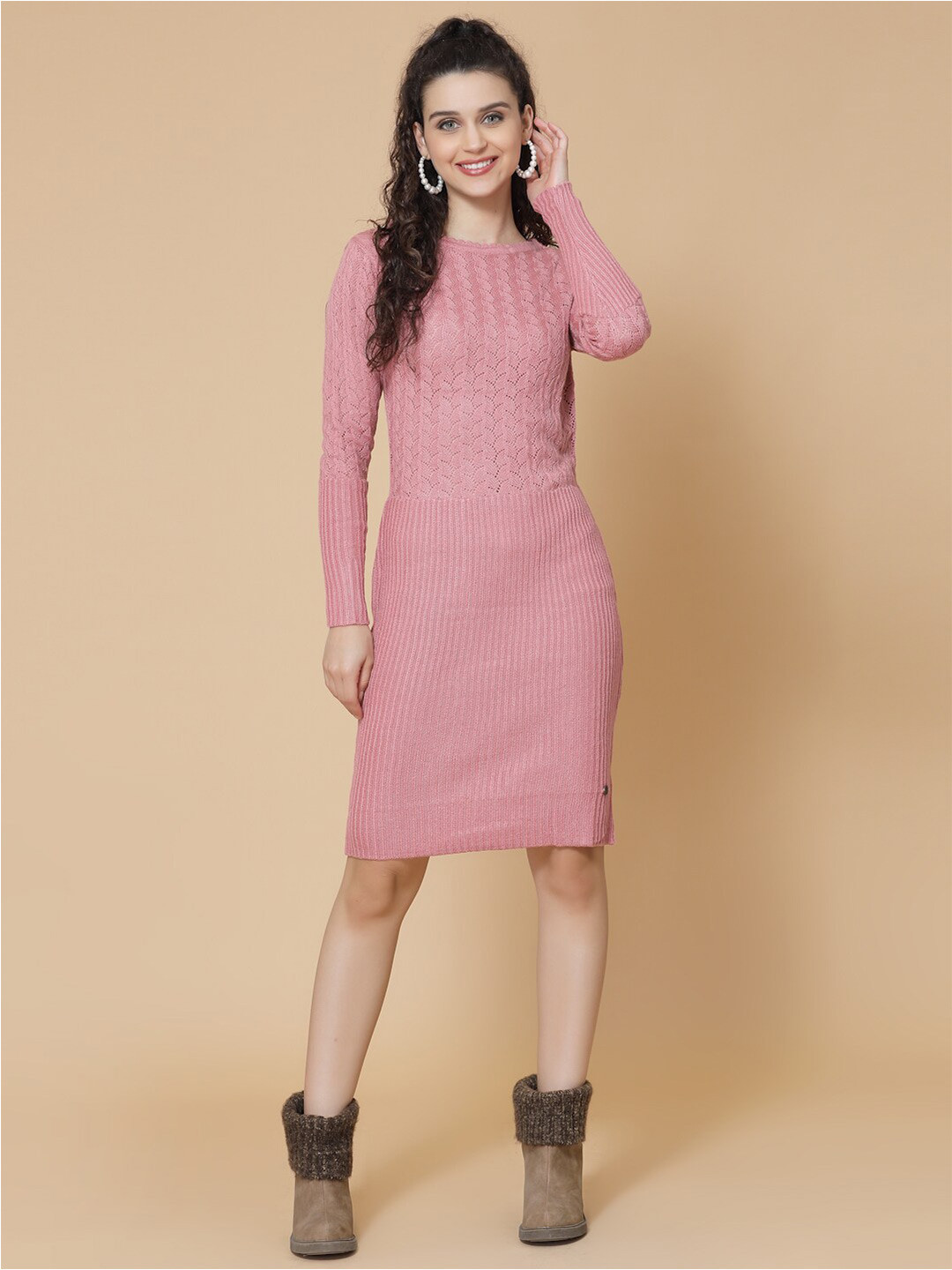 Buy Wool Trees Self Design Jumper Dress - Dresses for Women 21249526 ...