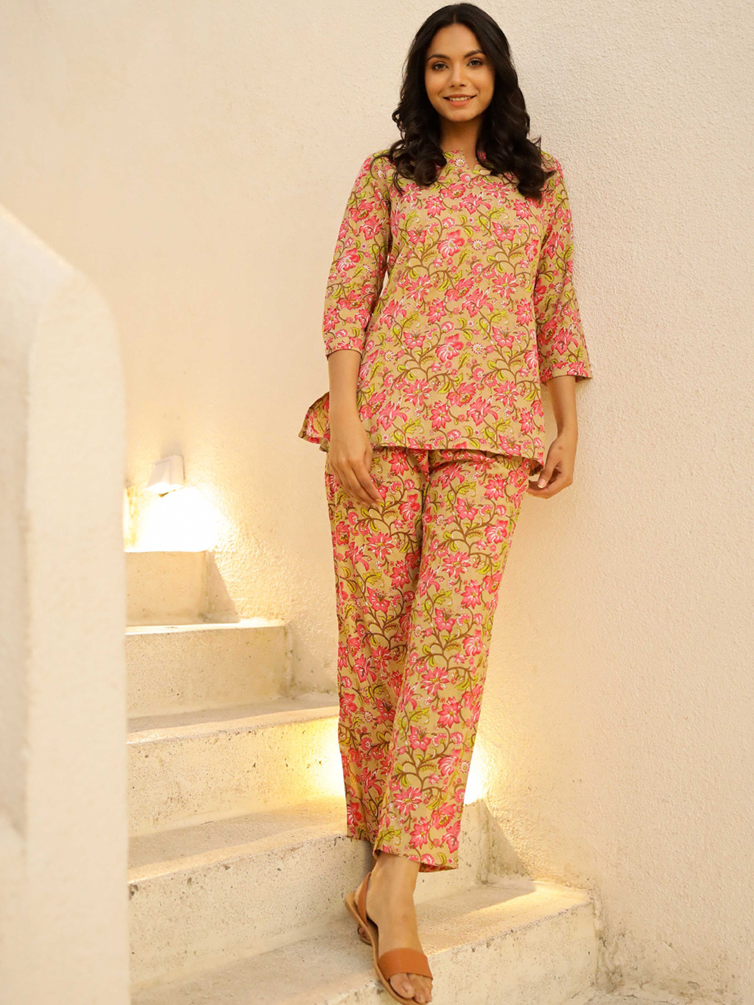 Buy SANSKRUTIHOMES Women Printed Pure Cotton Night Suit - Night Suits ...